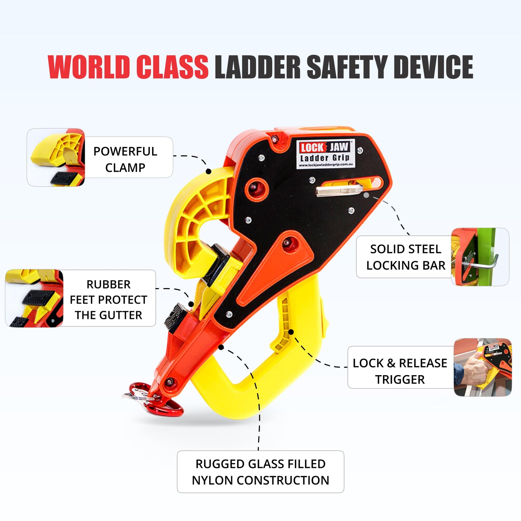 3 Points of Contact Ladder Safety | Lock Jaw Ladder Grip